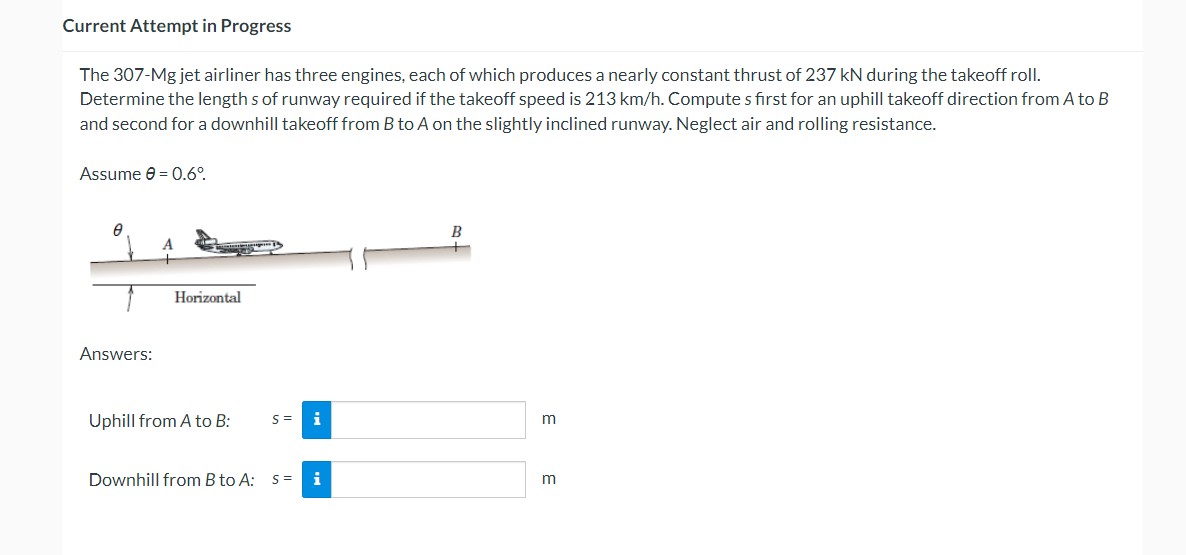 Solved The 307−Mg jet airliner has three engines, each of | Chegg.com