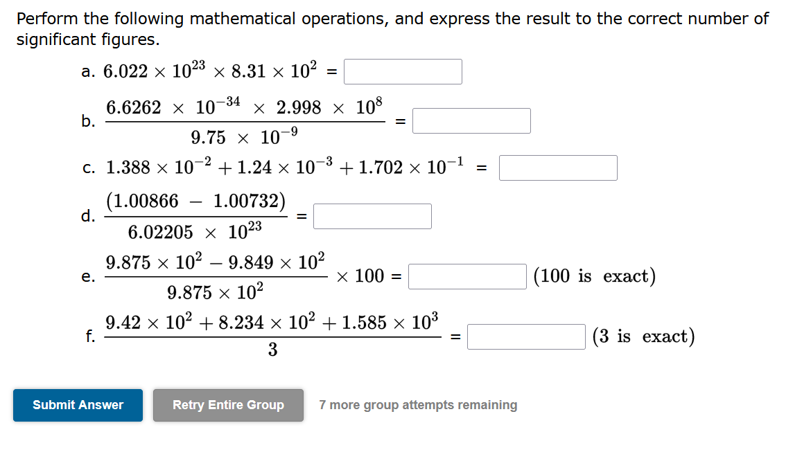 Solved Perform the following mathematical operations, and | Chegg.com