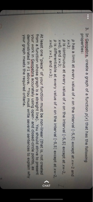 Solved 3. In Geogebra, create a graph of a function p(x) | Chegg.com