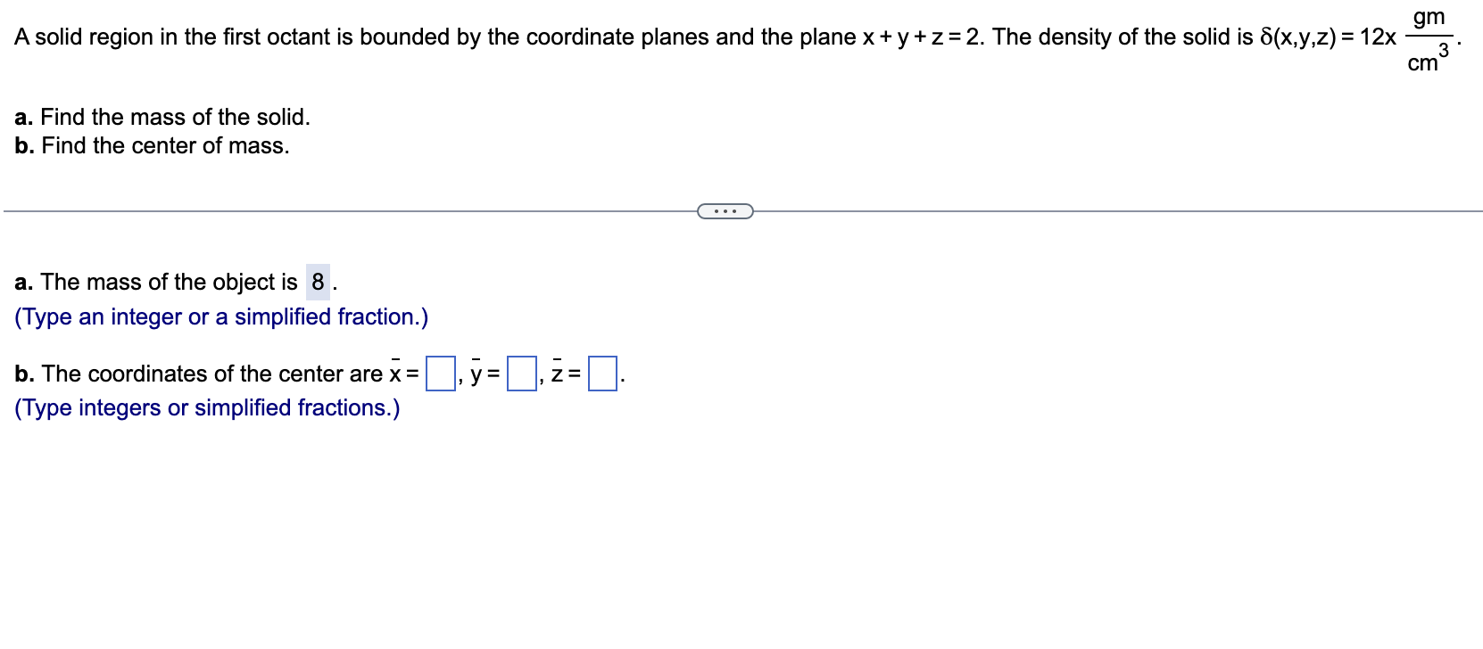 Solved A solid region in the first octant is bounded by the | Chegg.com