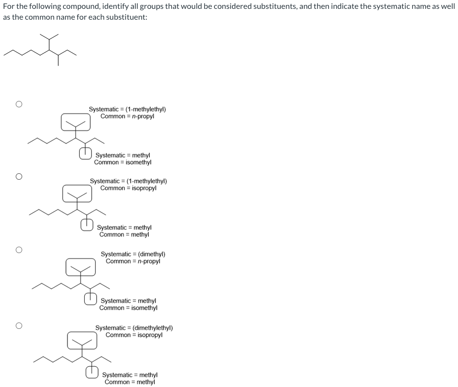 Solved For the following compound, identify all groups that | Chegg.com