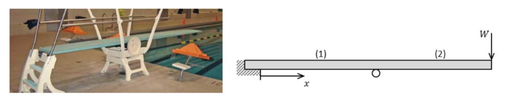 Solved Draw a free body diagram of the diving board show | Chegg.com