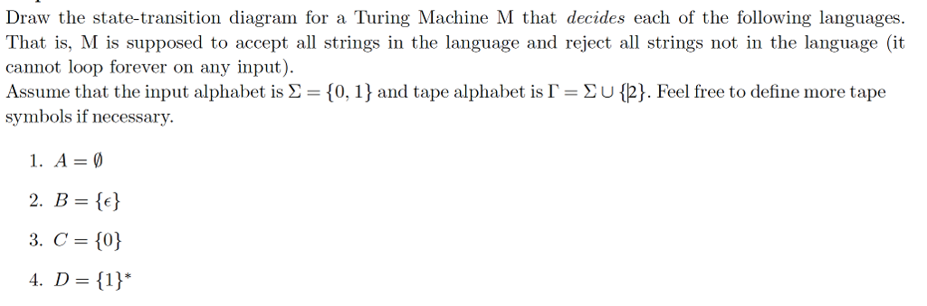 Solved Draw the state-transition diagram for a Turing | Chegg.com