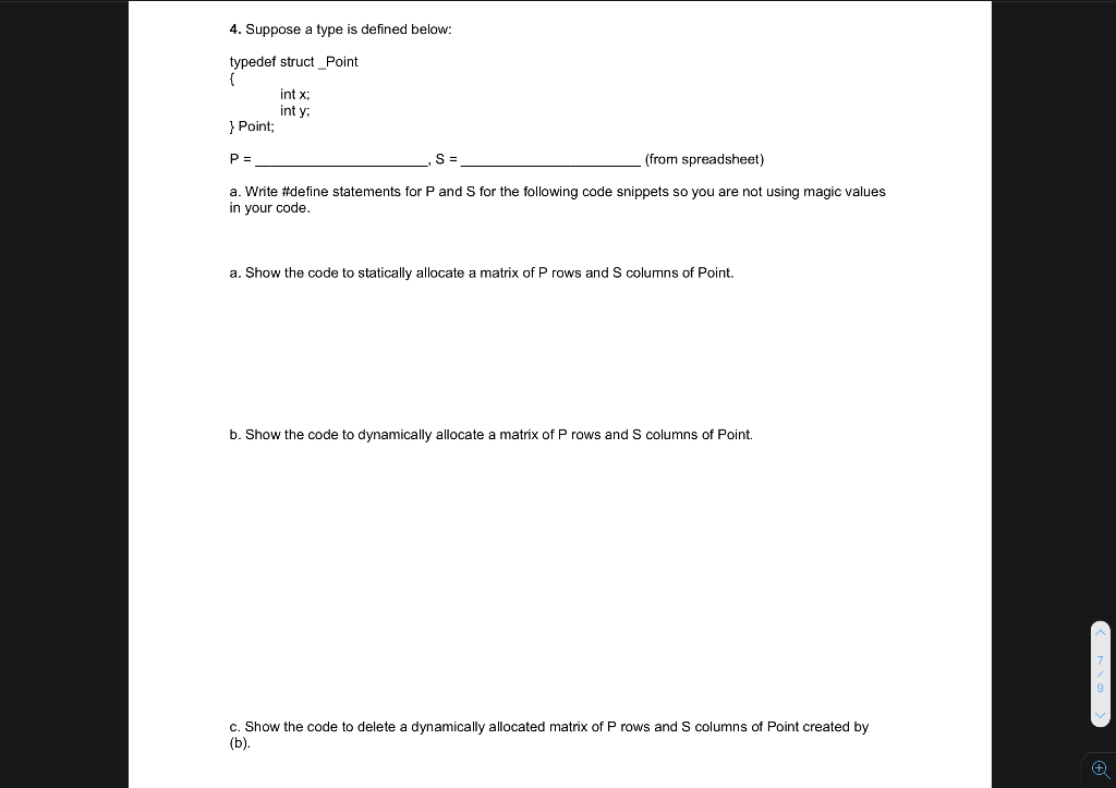 Solved 4. Suppose a type is defined below: typedef | Chegg.com