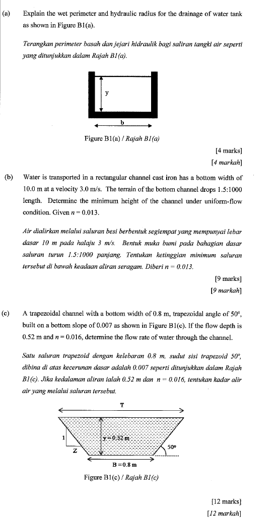 [Solved]: (a) Explain the wet perimeter and hydraulic radius