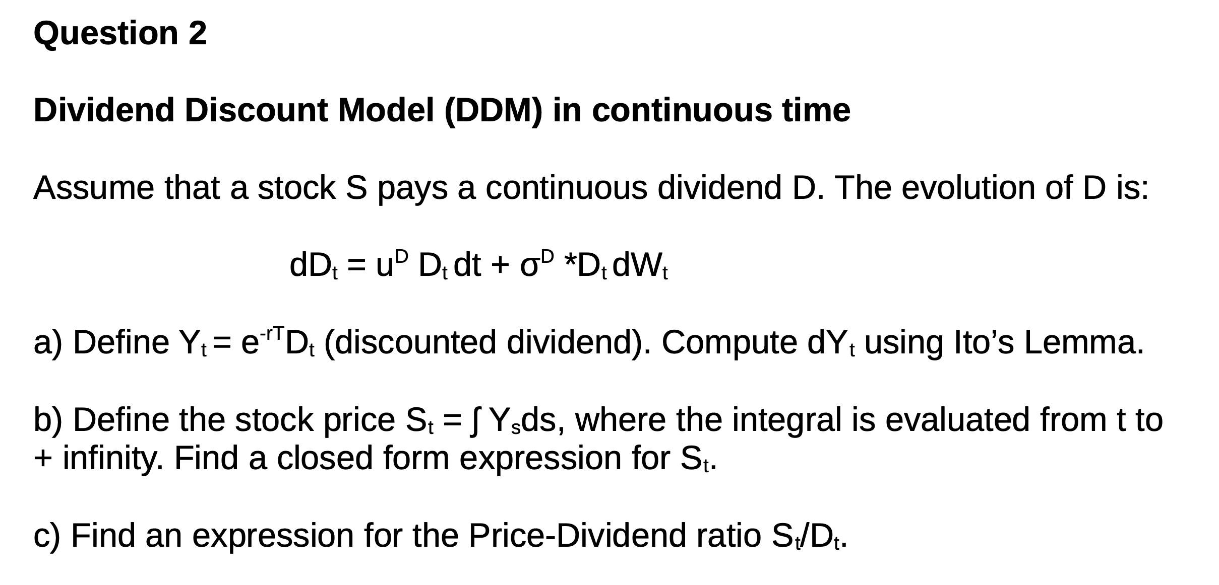 Solved Question 2Dividend Discount Model (DDM) ﻿in | Chegg.com