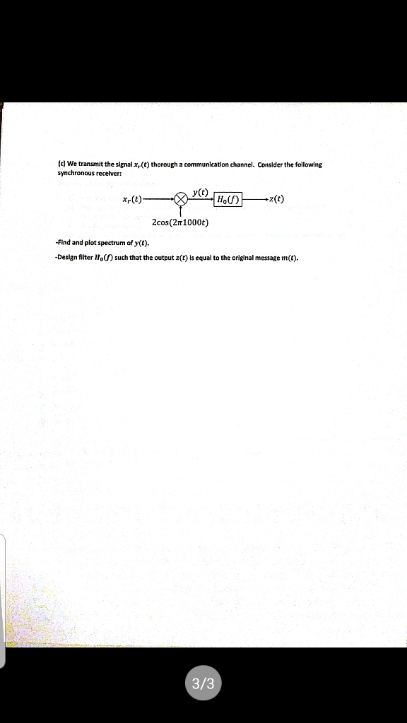 Solved Problem 2 A DSB-sC modulated signal is plven as: t) | Chegg.com