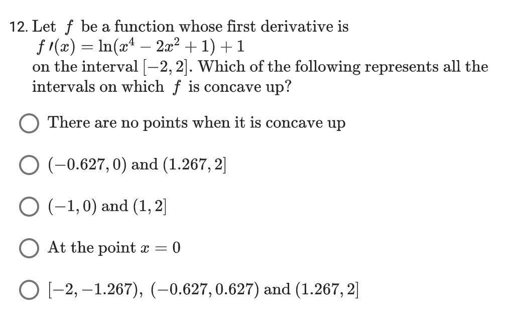 Solved 12. Let f be a function whose first derivative is | Chegg.com