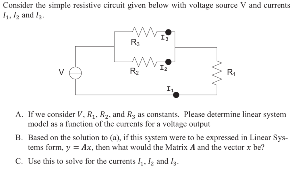 Solved source V and currents Consider the simple resistive | Chegg.com