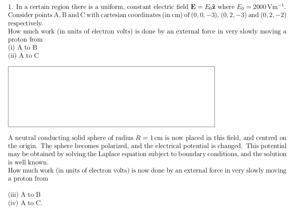 Solved 1. In a certain region there is a uniform, constant | Chegg.com