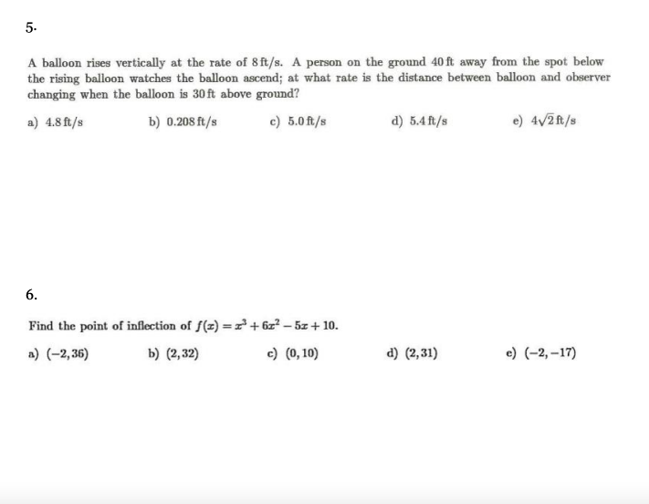 Solved A balloon rises vertically at the rate of 8ft/s. A | Chegg.com