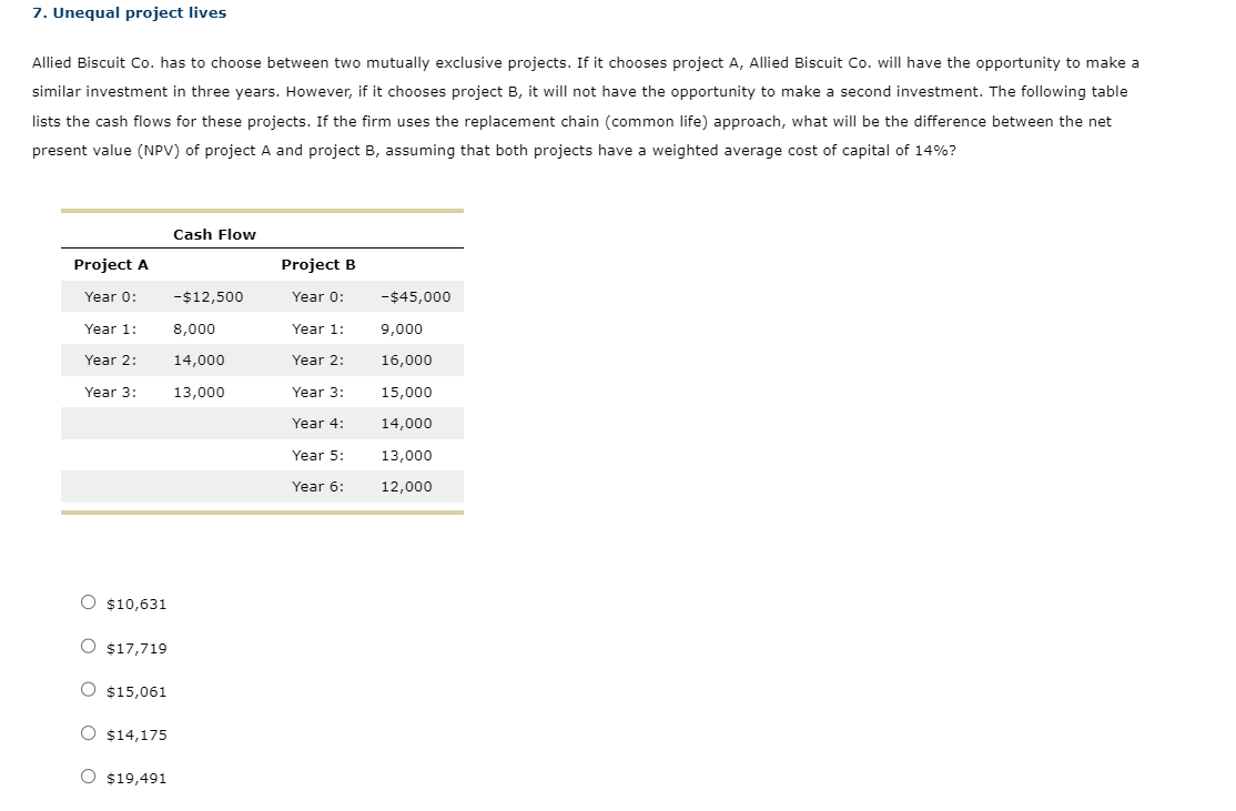 Solved Allied Biscuit Co. has to choose between two mutually | Chegg.com