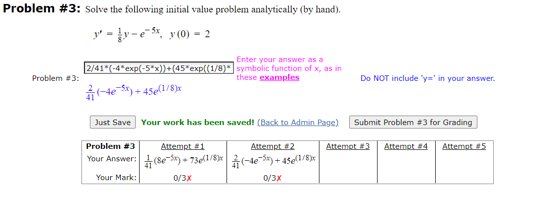 Solved Problem #3: Solve the following initial value problem | Chegg.com