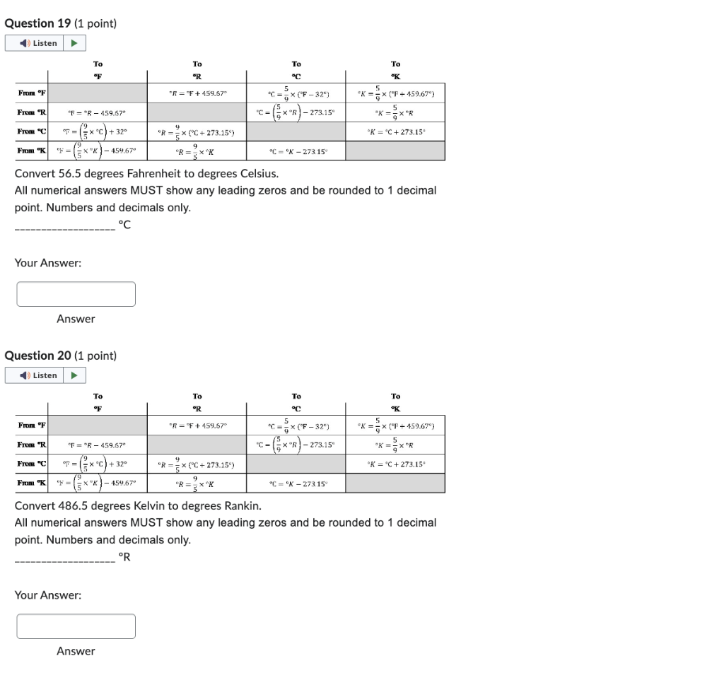 Solved Temp chart if needed | Chegg.com