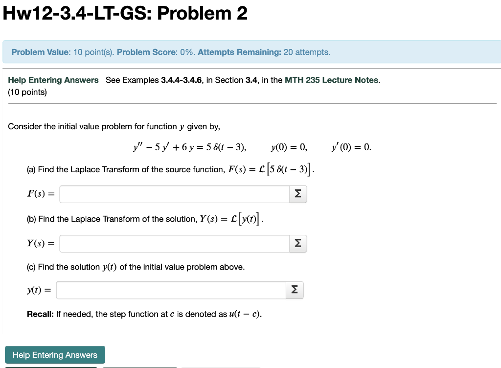 Solved Hw12-3.4-LT-GS: Problem 2 Problem Value: 10 point(s). | Chegg.com