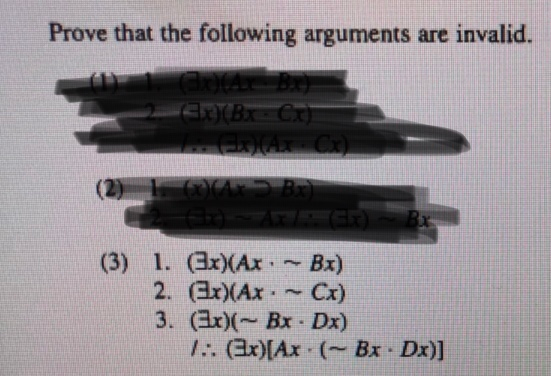 Solved Prove that the following arguments are invalid. 3. | Chegg.com