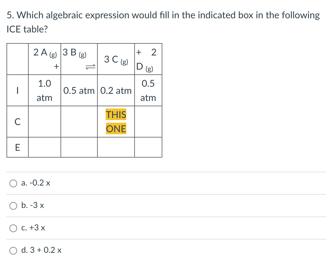 Solved 5. Which algebraic expression would fill in the | Chegg.com