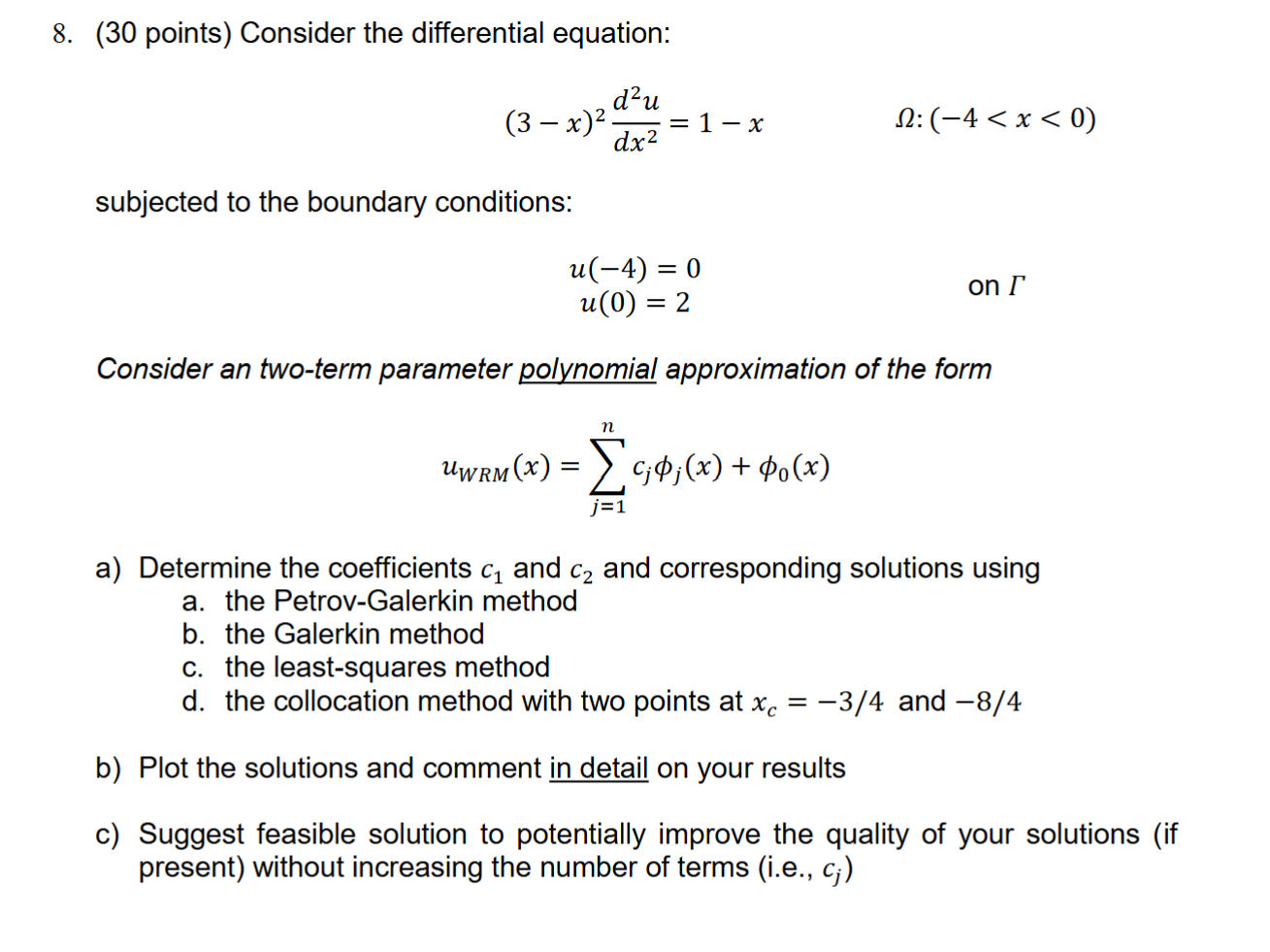 Solved (30 ﻿points) ﻿Consider the differential | Chegg.com