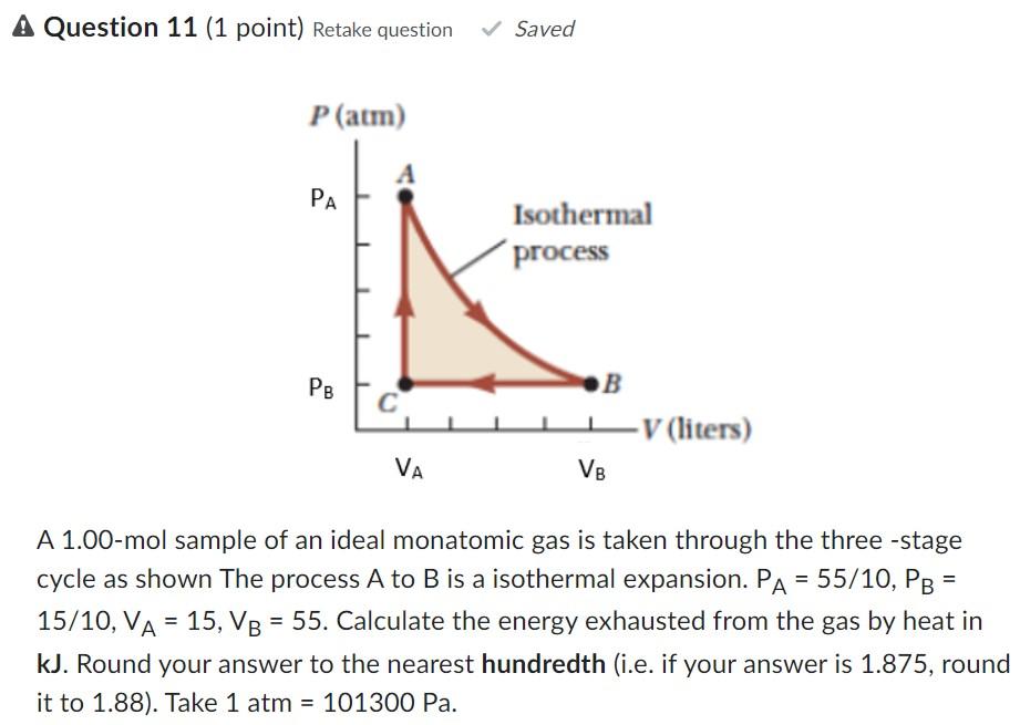 Solved A Question 11 (1 point) Retake question Saved A | Chegg.com