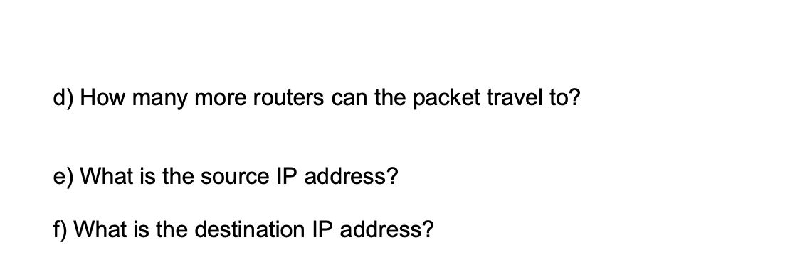 Solved Q3: An IP datagram has arrived with the following | Chegg.com