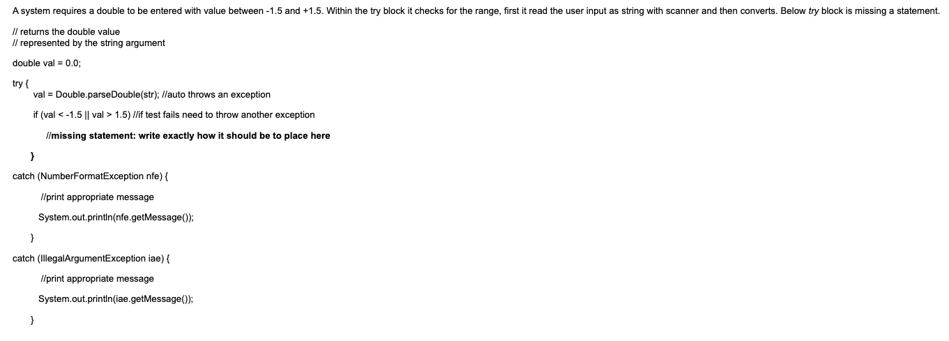 Solved // returns the double value // represented by the | Chegg.com