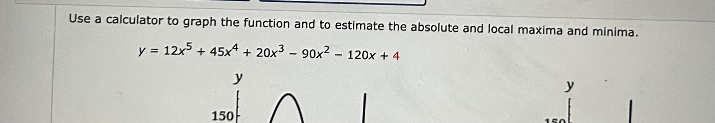 Solved Use a calculator to graph the function and to | Chegg.com