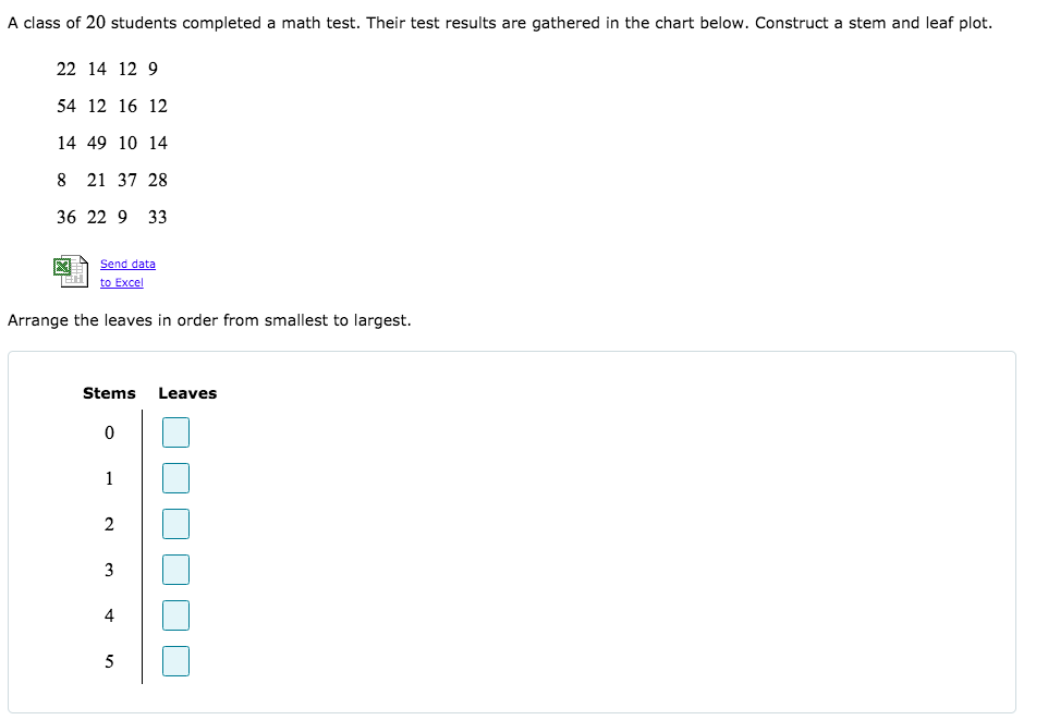 Solved A class of 20 students completed a math test. Their | Chegg.com