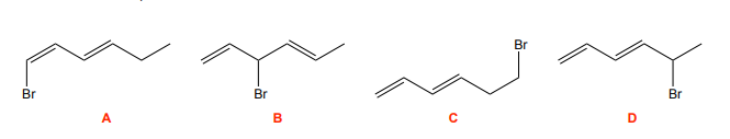 Here are four constitutional isomers of C6H9Br. | Chegg.com