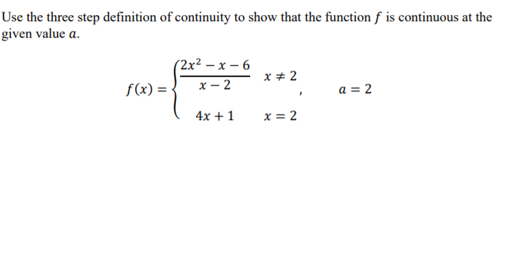 Solved Use the three step definition of continuity to show | Chegg.com