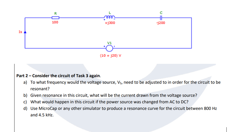 Solved Part 2 - Consider the circuit of Task 3 again. a) To | Chegg.com