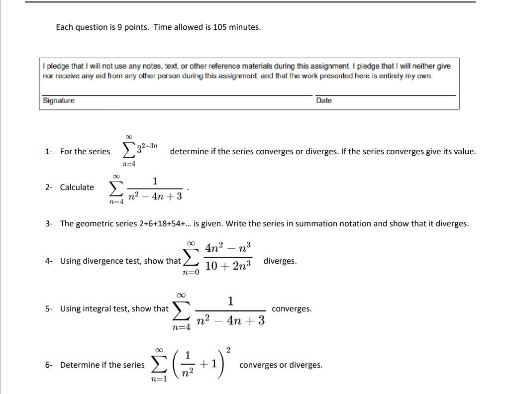 Solved Each question is 9 points. Time allowed is 105 | Chegg.com