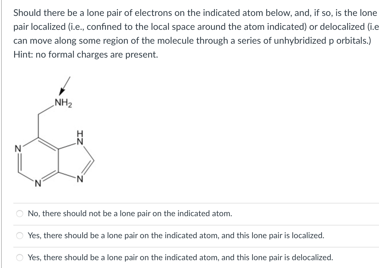 Solved Should there be a lone pair of electrons on the | Chegg.com