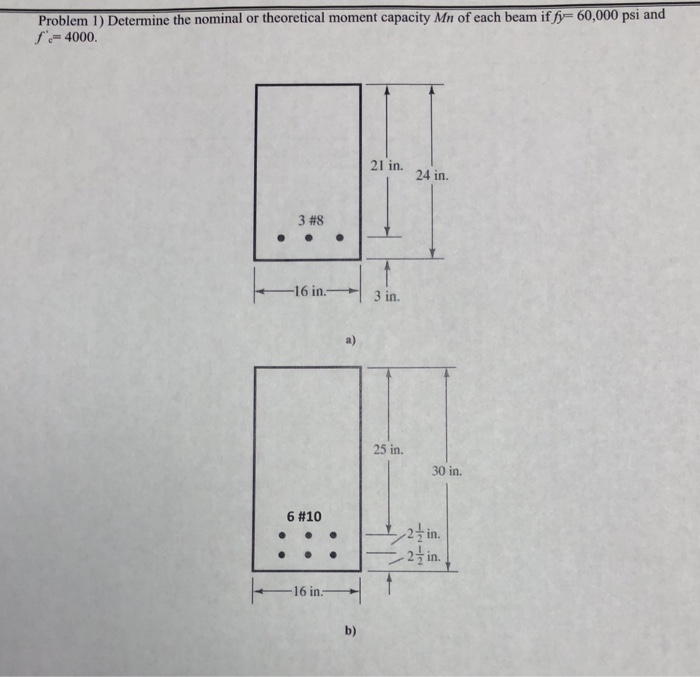 Solved Problem i ) Determine the nominal or theoretical | Chegg.com