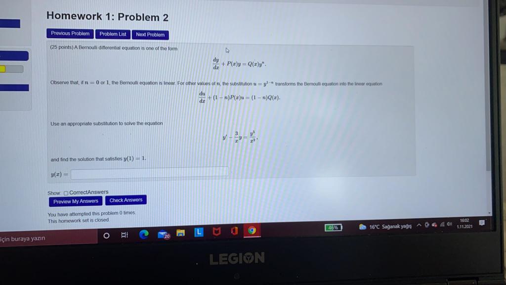 Solved Homework 1: Problem 2 Previous Problem Problem List | Chegg.com