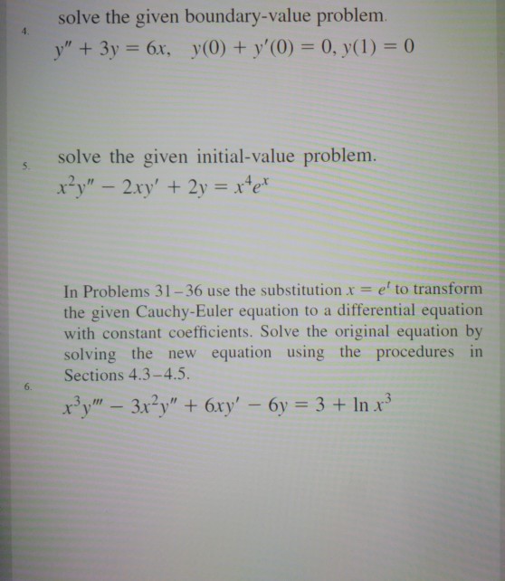 Solved solve the given boundary-value problem. y" + 3y 6r, | Chegg.com