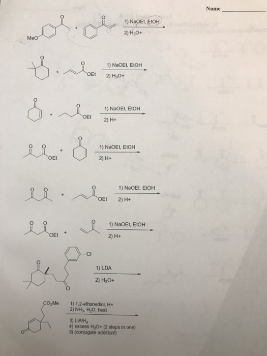 Solved Condensation Reactions and Michael Additions | Chegg.com
