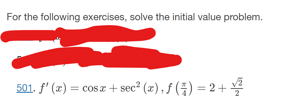 Solved For The Following Exercises Solve The Initial Value 0533