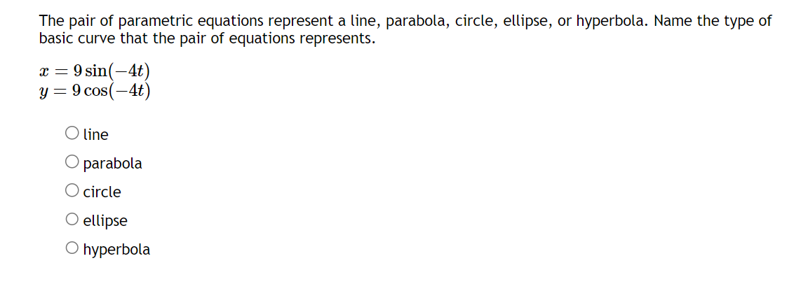 Solved The pair of parametric equations represent a line, | Chegg.com
