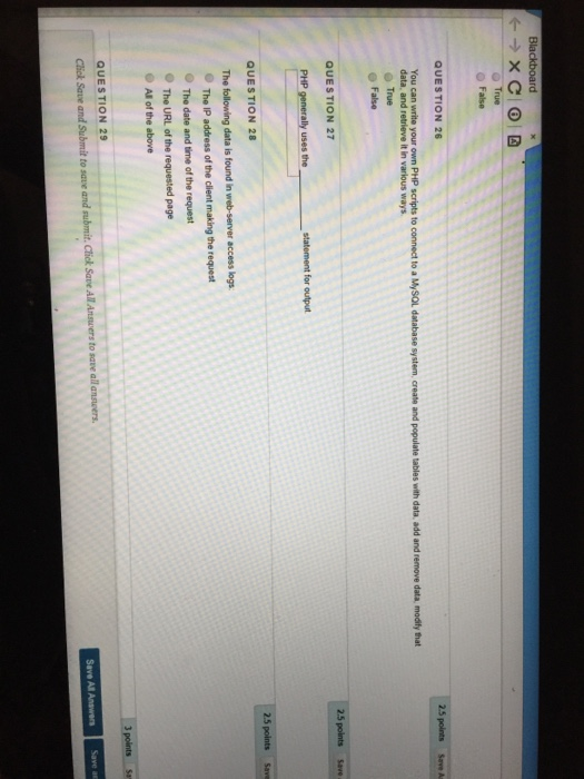 Solved QUESTION 26 data, and retrieve it in various ways | Chegg.com
