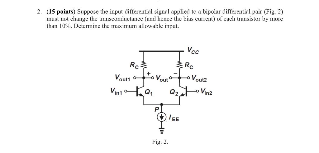 Solved 2. (15 points) Suppose the input differential signal | Chegg.com