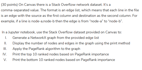 using Stack Overflow network dataset. It’s a | Chegg.com