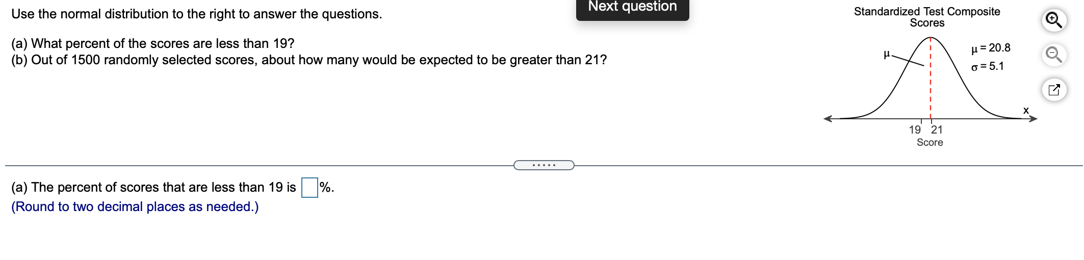 Solved Use the normal distribution to the right to answer | Chegg.com