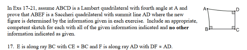 Solved In Exs 17-21, assume ABCD is a Lambert quadrilateral | Chegg.com