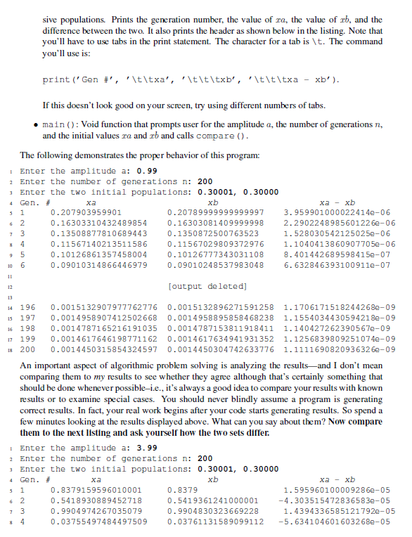 Task 5: The Logistic Map Function In this task you'll | Chegg.com