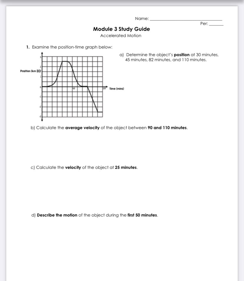 Solved Module 3 Study Guide Per: Accelerated Motion 1. | Chegg.com