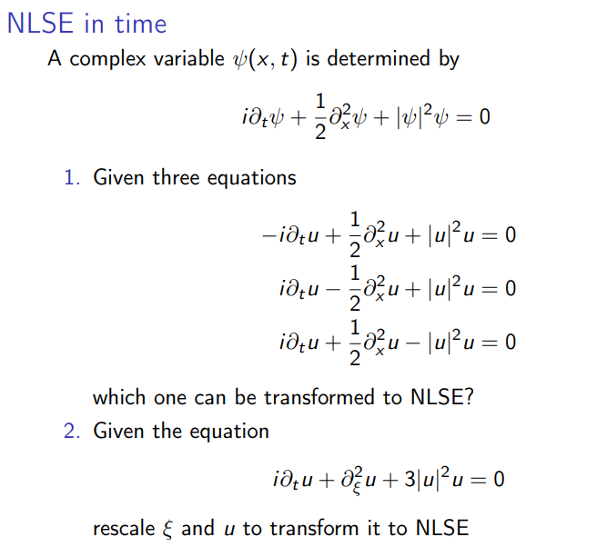 Solved NLSE in time A complex variable ψ(x,t) is determined | Chegg.com
