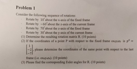 Solved Problem 1 Consider the following sequence of | Chegg.com