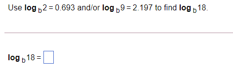 Solved Use log 52 = 0.693 and/or log 59 = 2.197 to find log | Chegg.com