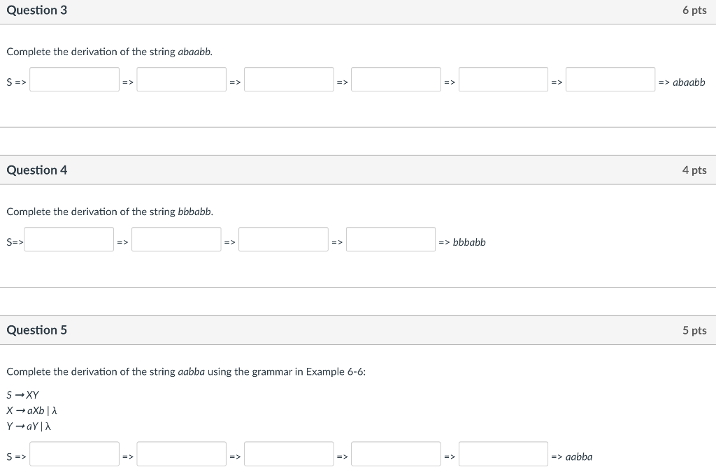 Solved The following CFG from Example 6-5 applies to the | Chegg.com