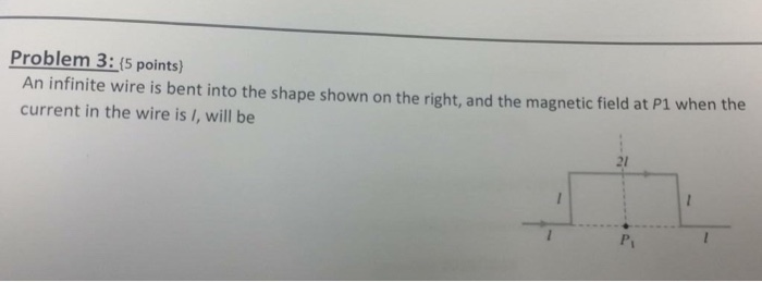 Solved Problem 3:(5 points) An infinite wire is bent into | Chegg.com